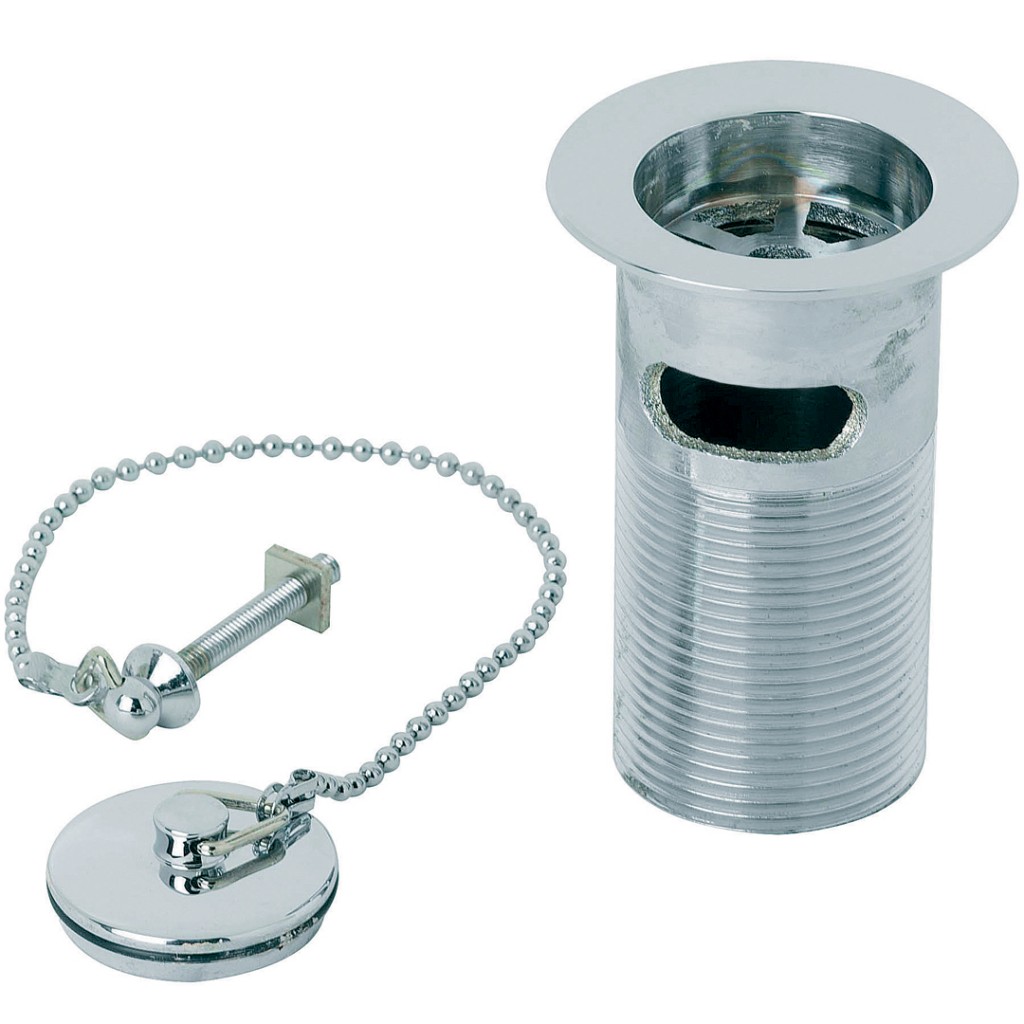 1.25 inch Slotted Basin Waste Chrome Plated Plug and Chain - Baker and ...