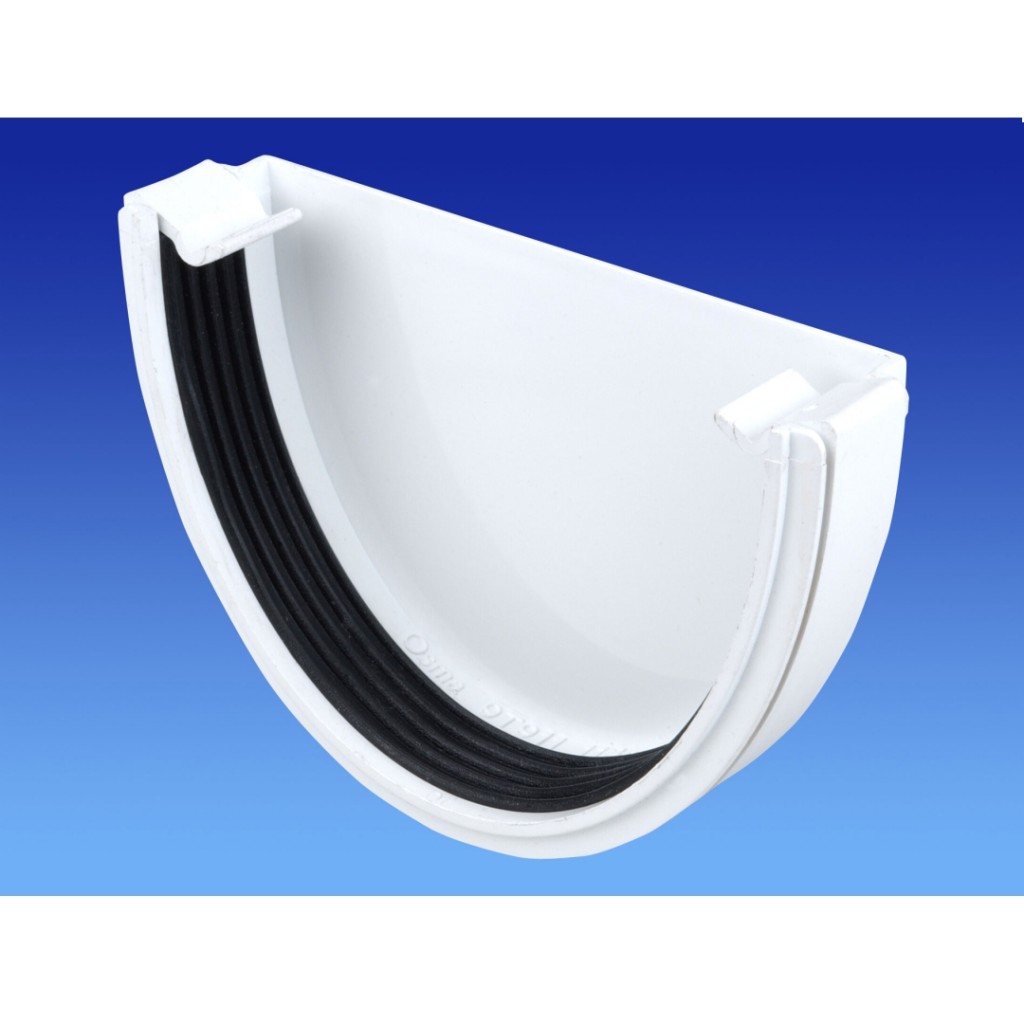 Osma DeepLine 113mm PVC-U Gutter Stopend External 9T911 - Baker and Soars