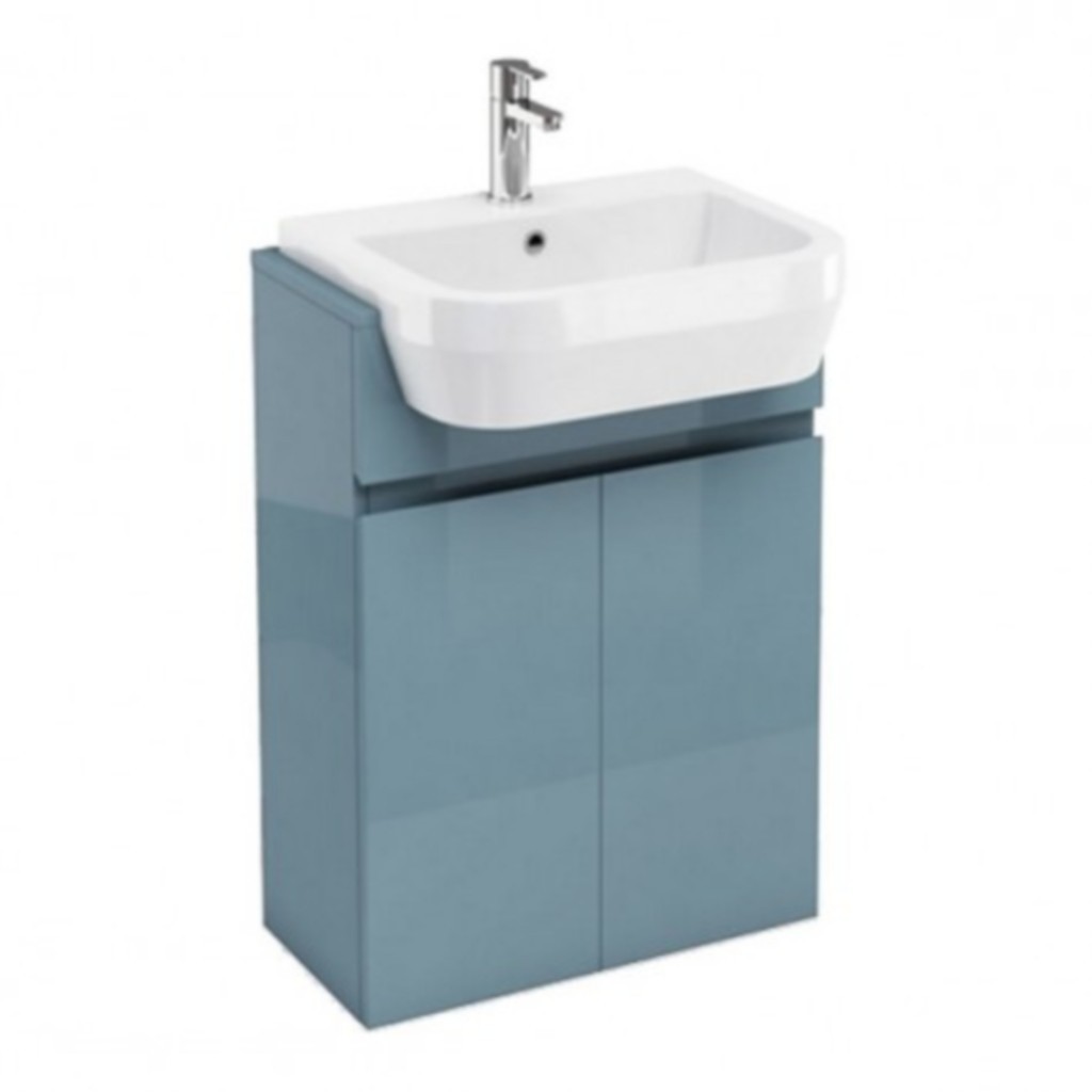 Aqua Cabinet D300 Fitted 600mm Semi-Recessed Basin Unit - Baker and Soars