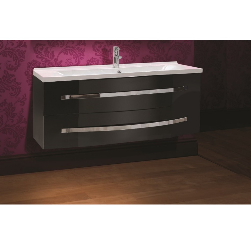 Z Mere Bathrooms Vue 120cm Wash Basin and Wall Hung Drawer Unit - Baker ...