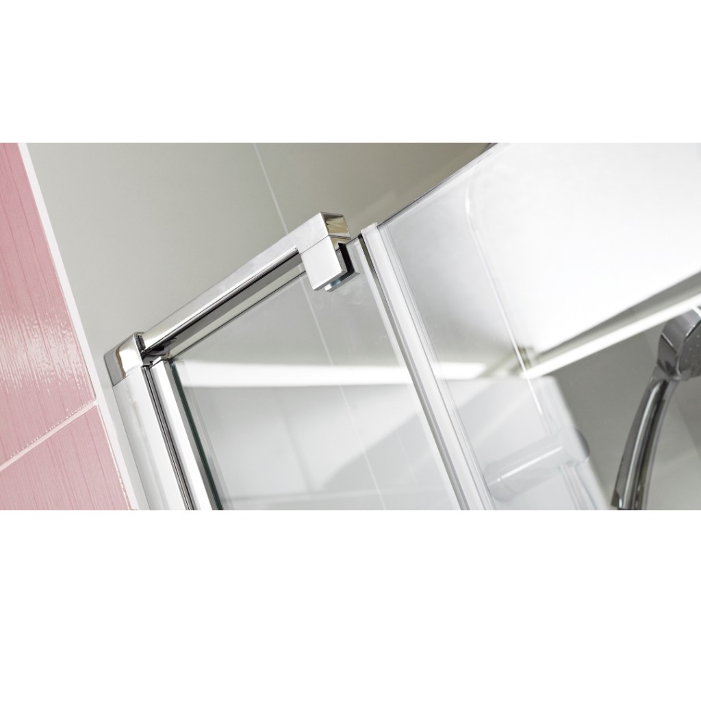 X Roman Showers Decem Hinged Door with Two In Line Panels Shower ...