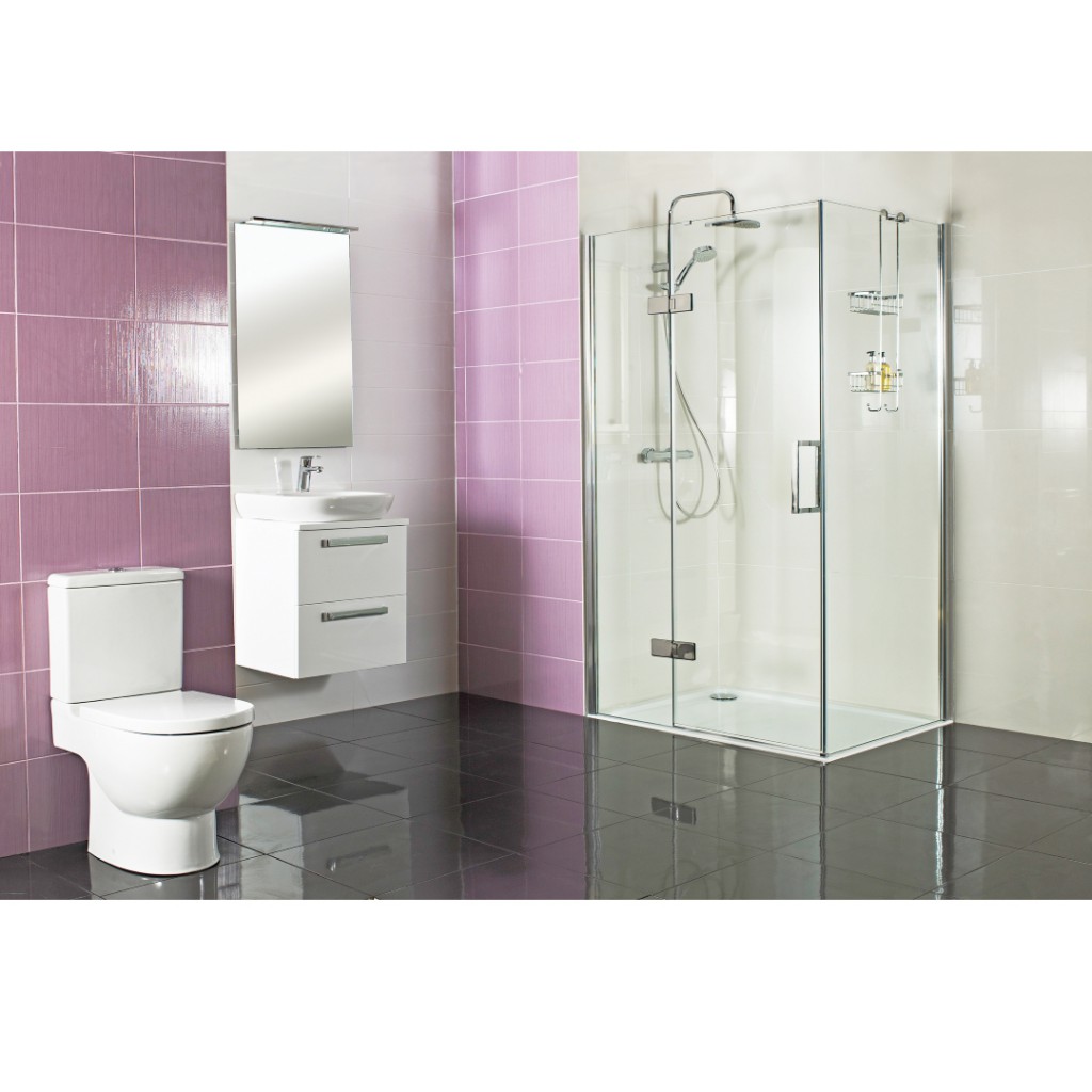 X Roman Showers Decem Hinged Door with Hinged In-Line Panel - Baker and ...
