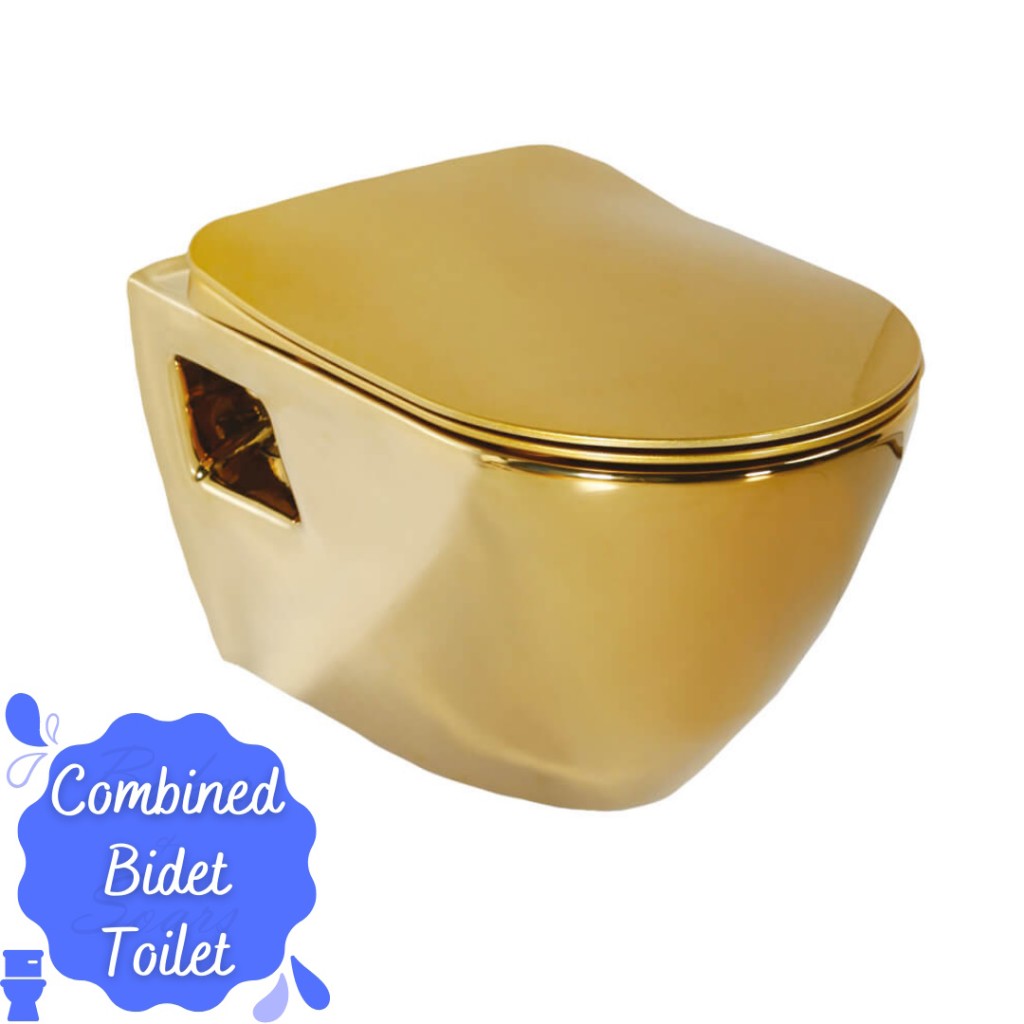 Creavit Terra Combined Bidet - Wall Hung Pan: Gold TP325.00000 - Baker ...